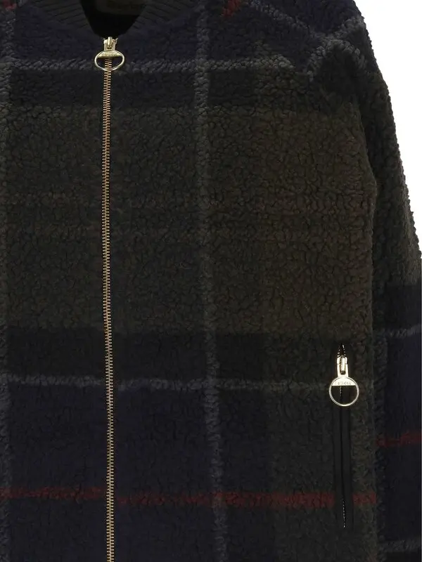 Barbour Plaid Fleece Bomber Jacket