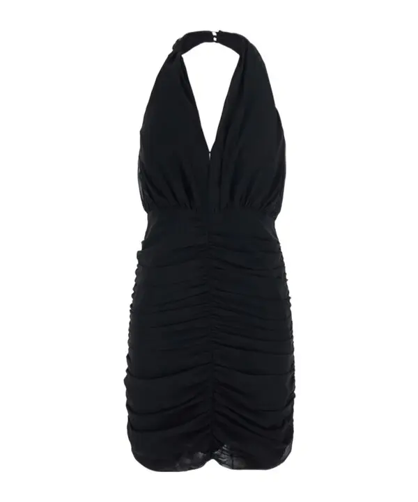 ROTATE BY BIRGER CHRISTENSEN Ruched Sequin-embellished Ruffled Mini Dress - Black