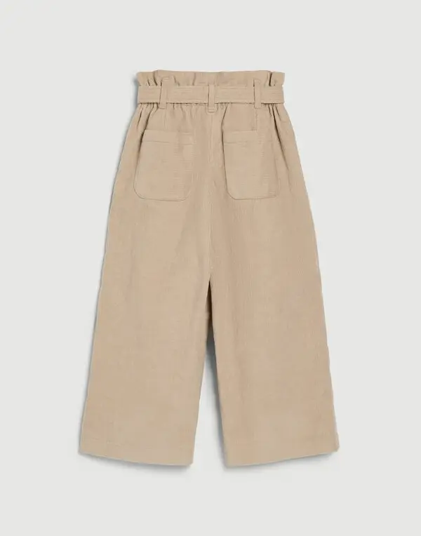 Brunello Cucinelli Techno Cotton And Cashmere Corduroy Paperbag Trousers