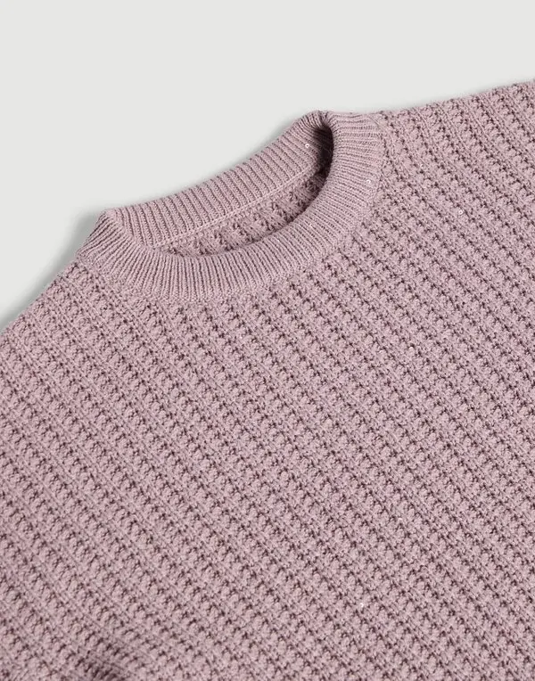 Brunello Cucinelli Pure Cotton Diamond Yarn Waffle Stitch Sweater