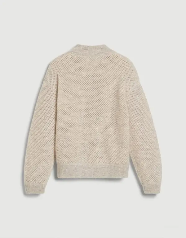 Brunello Cucinelli Sparkling Mohair And Wool Net Bomber Cardigan