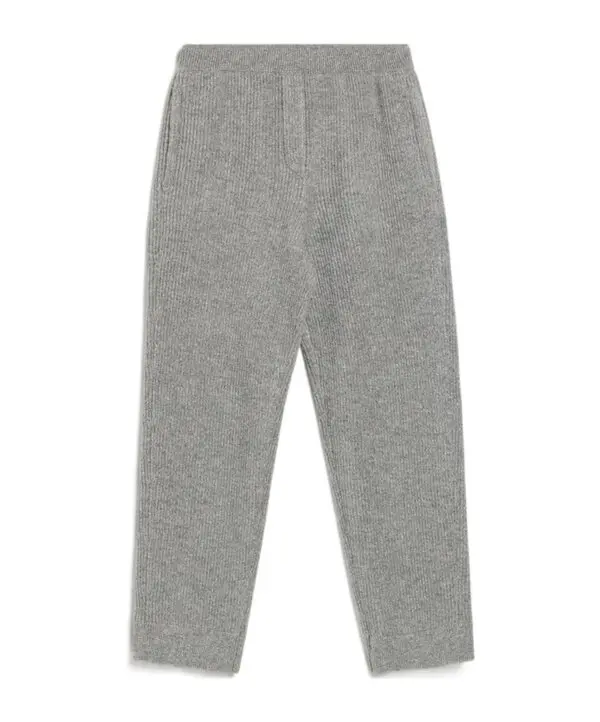 Brunello Cucinelli Sparkling Cashmere English Rib Knit Trousers