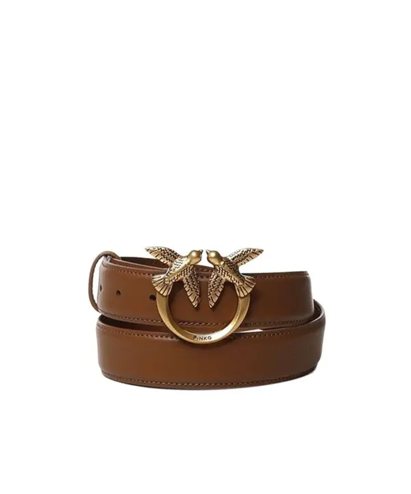 Pinko Love Berry Logo Plaque Buckle Belt