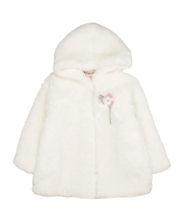 Monnalisa Bow-detail Hooded Coat