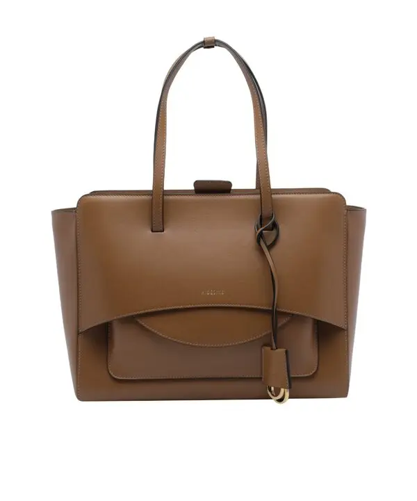 HIDESINS Structured Top Handle Shoulder Bag - Brown