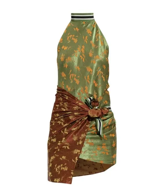 Dries Van Noten Printed Halter Top - Green