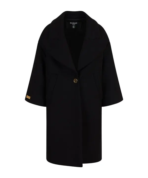 Balmain Logo-plaque Oversized-lapels Coat