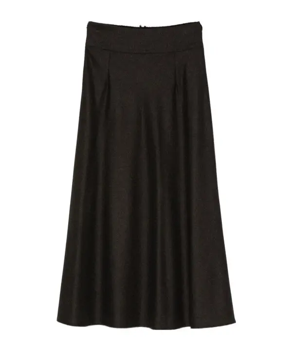 D.exterior Flared Knit Maxi Skirt - Black
