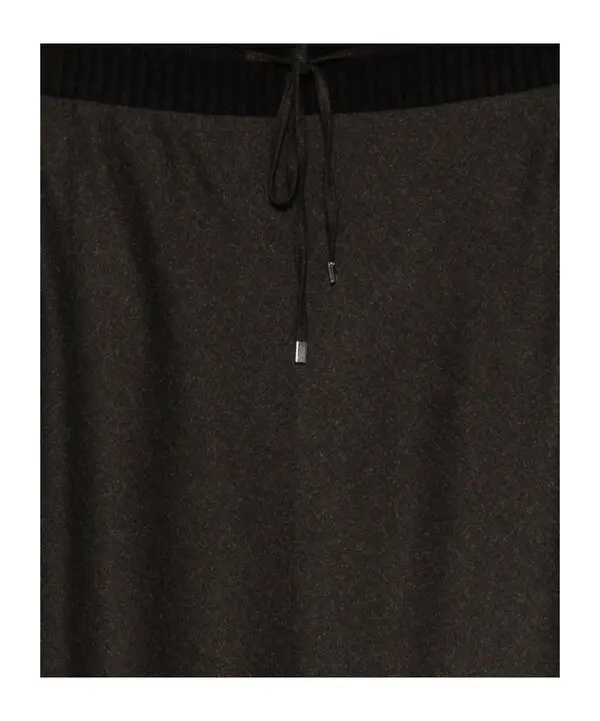 D.exterior Flared Knit Maxi Skirt - Black