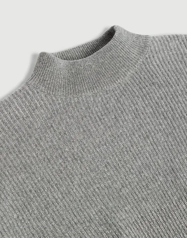 Brunello Cucinelli Cashmere Shimmering Mock-neck Sweater
