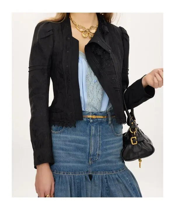 Chloé Silk-blend Jacquard Lace Fitted Jacket