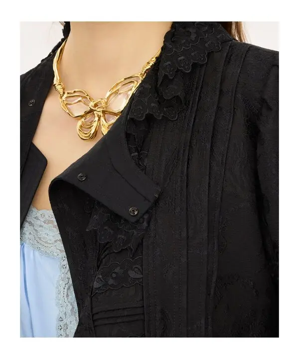 Chloé Silk-blend Jacquard Lace Fitted Jacket