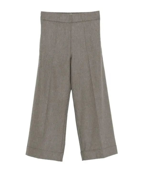 D.exterior Wide-leg Cuffed Trousers