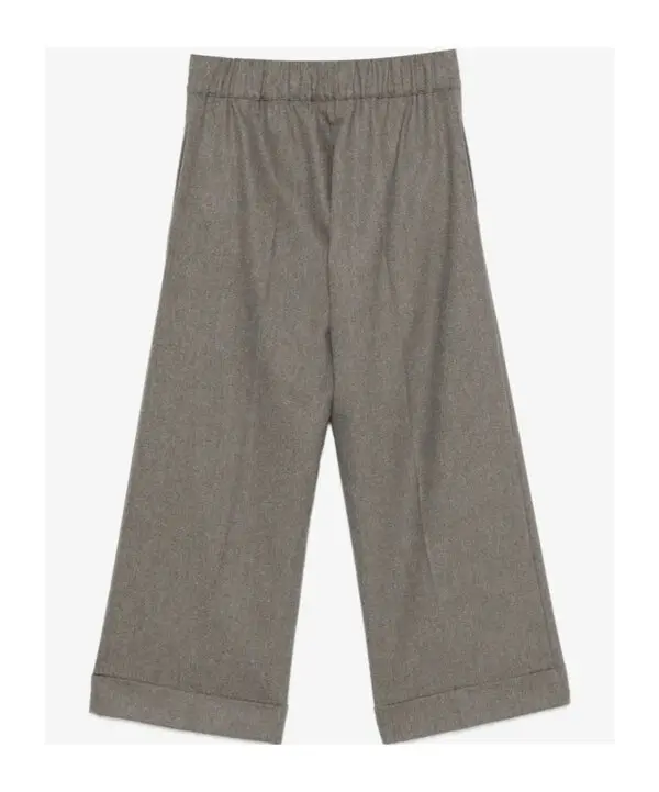 D.exterior Wide-leg Cuffed Trousers