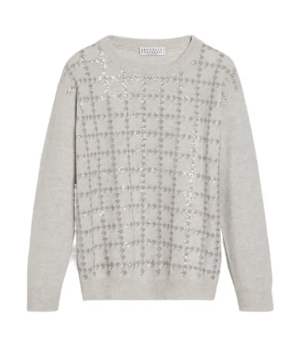 Brunello Cucinelli Cashmere Sequin-embellished Crew-neck Sweater