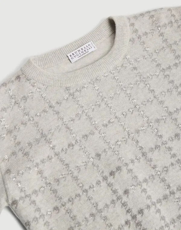Brunello Cucinelli Cashmere Sequin-embellished Crew-neck Sweater
