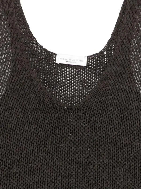 ROBERTO COLLINA V-neck Knit Tank Top