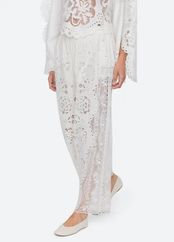 Sea Gardener Broderie-anglaise Panelled Trousers