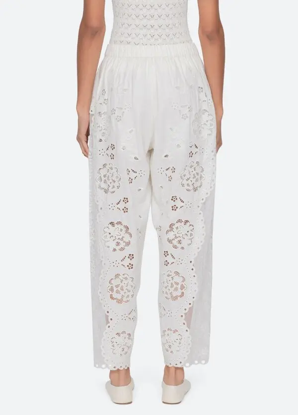 Sea Gardener Broderie-anglaise Panelled Trousers