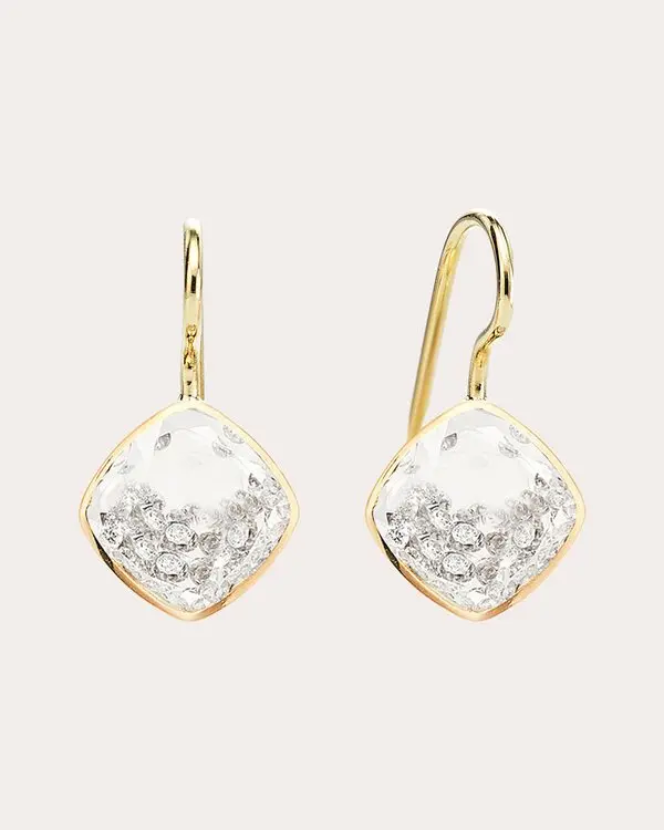 Moritz Glik Diamond Naipe Cushion Drop Earrings - Gold
