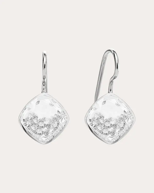 Moritz Glik Diamond Naipe Cushion Drop Earrings - White Gold