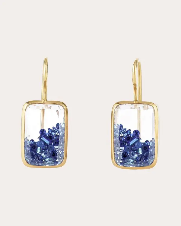Moritz Glik Sapphire Petite Ten Fourteen Drop Earrings - Blue