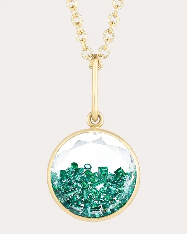 Moritz Glik Emerald Core 12 Pendant Necklace - Gold