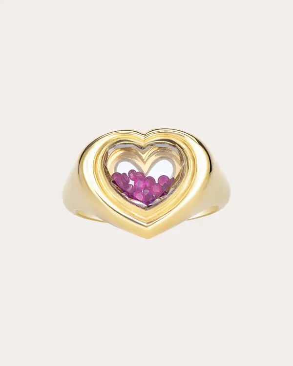 Moritz Glik Ruby Afeto Signet Ring - Red