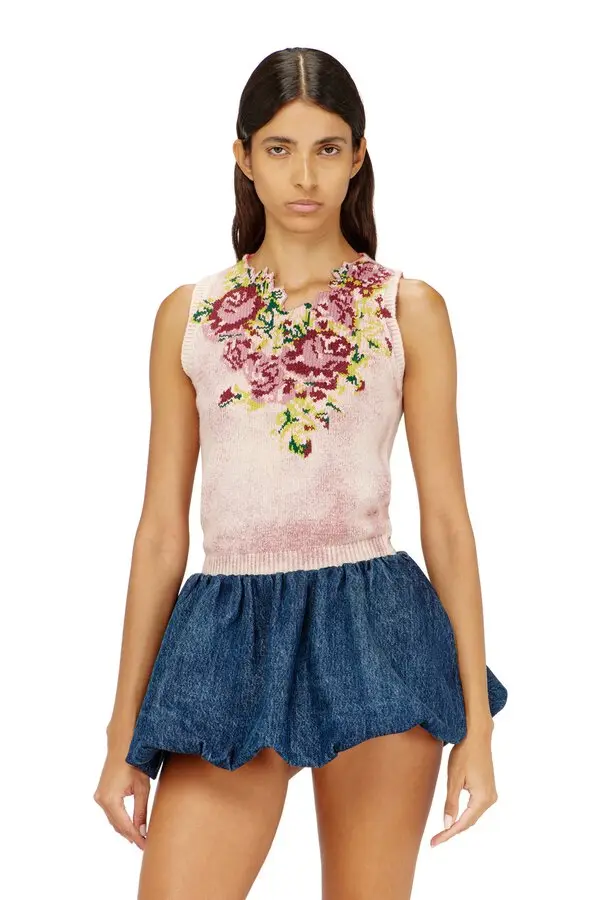 DIESEL® Floral Wool-blend Knit Vest
