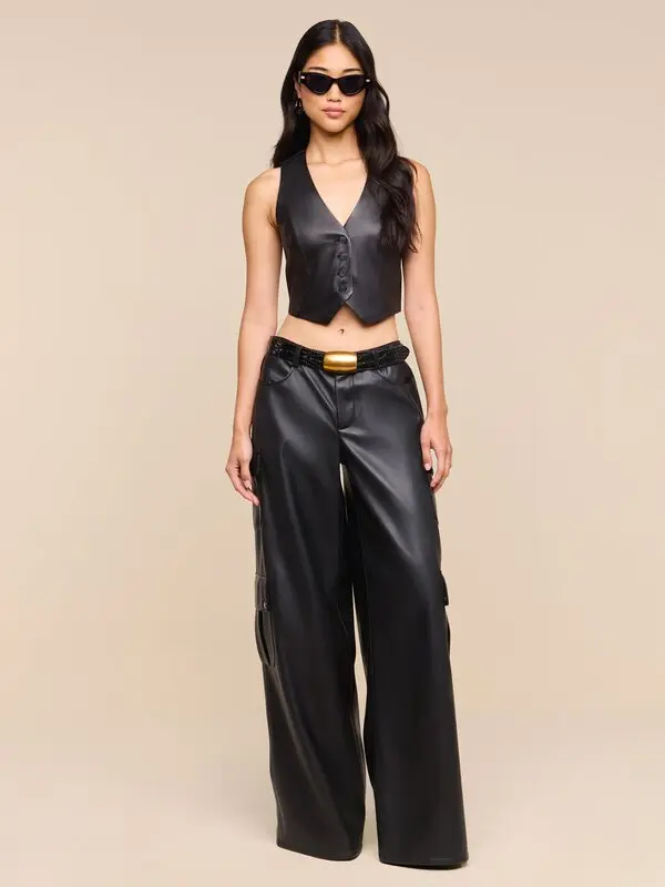 L'Agence Jianna Leather Waistcoat