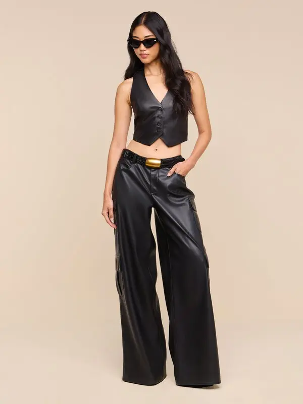 L'Agence Jianna Leather Waistcoat