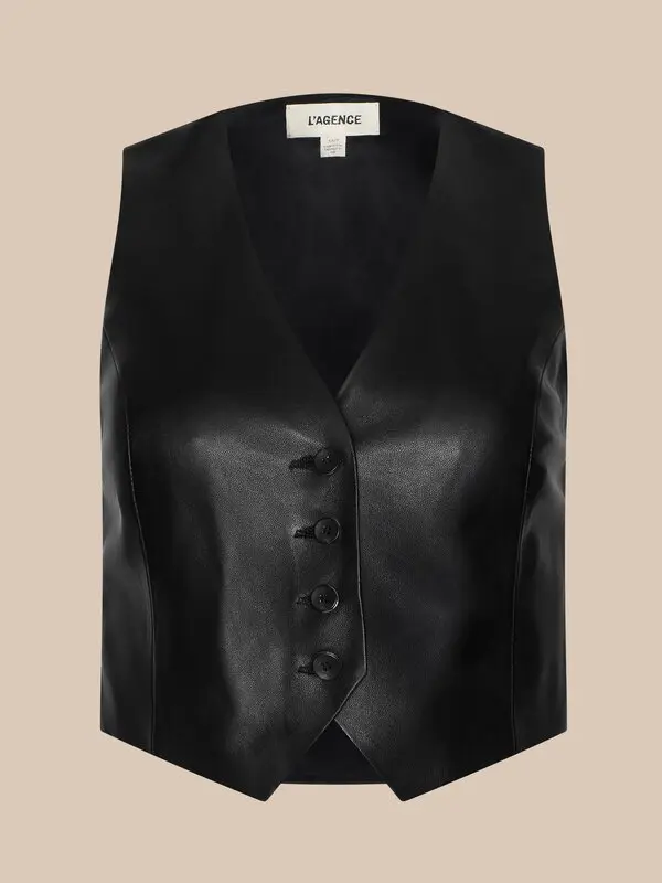 L'Agence Jianna Leather Waistcoat