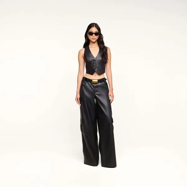 L'Agence Jianna Leather Waistcoat
