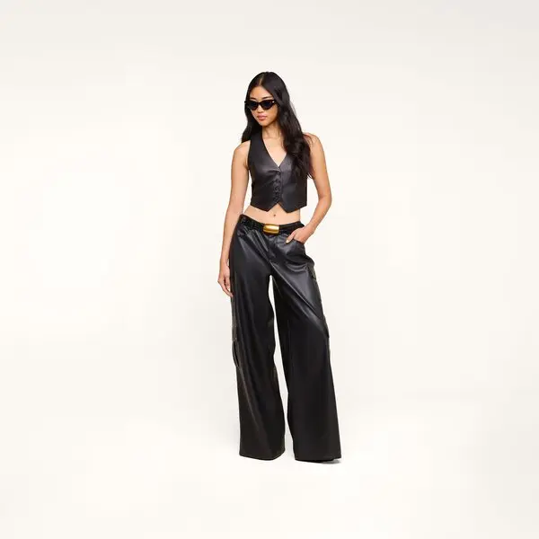 L'Agence Jianna Leather Waistcoat