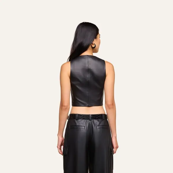 L'Agence Jianna Leather Waistcoat