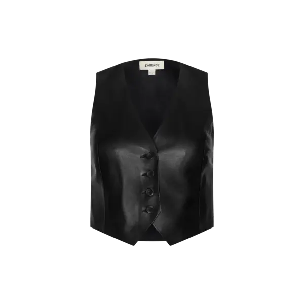 L'Agence Jianna Leather Waistcoat