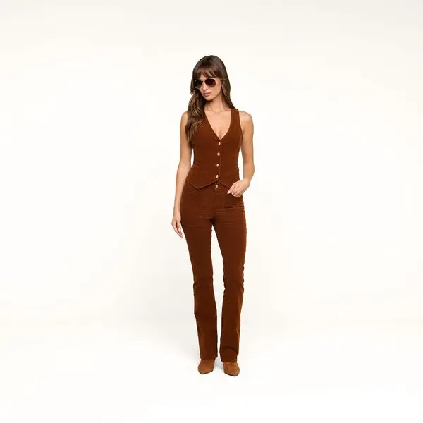 L'Agence Saffia Stretch Corduroy Pants - Java