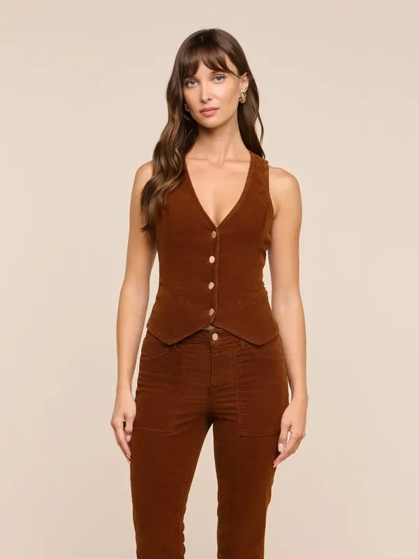 L'Agence Yelena Corduroy Vest - Java