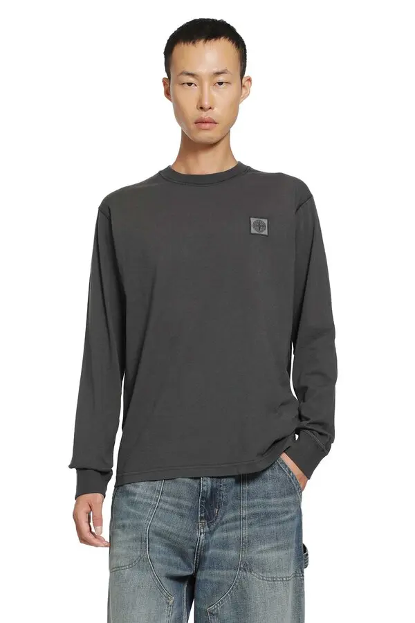 Stone Island 2100025 Cotton Jersey 'fissato' Effect Ls T-shirt - Grey