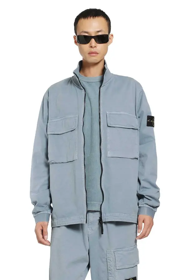 Stone Island 1200024 Zip-up Overshirt - Blue