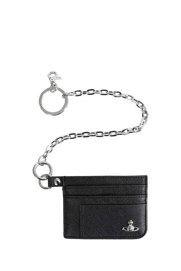 VIVIENNE WESTWOOD Flat Chain Card Holder - Black