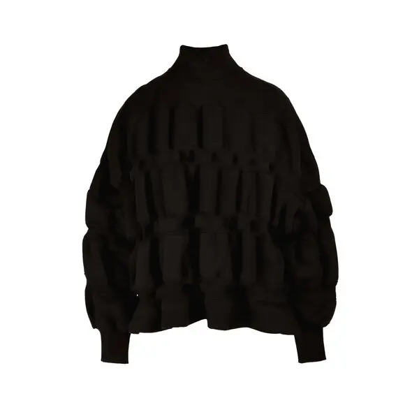 IOANA CIOLACU Architectural Textured Turtleneck Sweatshirt