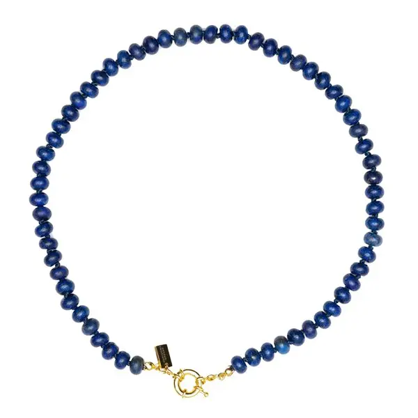 CHRISTINA GREENE Sweet Stone Beaded Knotted Lapis Lazuli Necklace
