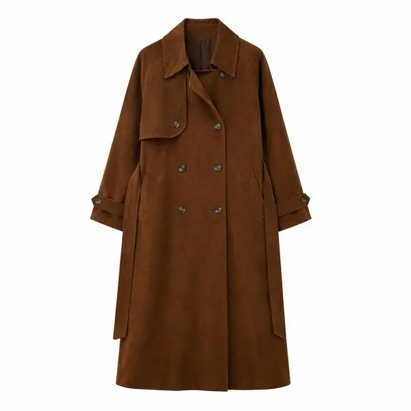FRONT ROW SHOP Bonnie Suede Trench Coat