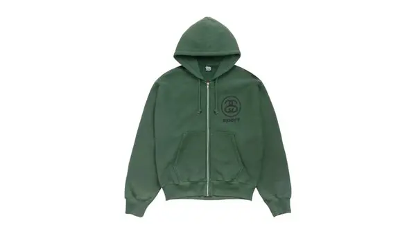 StÜssy Link Sport Zip Garment Dyed Hoodie
