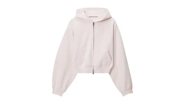 Alexander Wang Logo Print Zip-up Hoodie - Pink