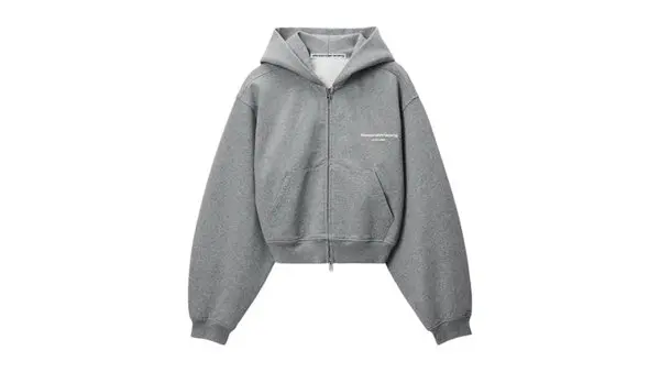 Alexander Wang Logo Print Zip-up Hoodie - Tan