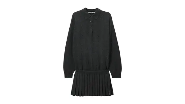 Alexander Wang Heatpressed Skirt Long Sleeve Polo Dress