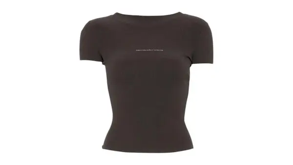 Alexander Wang Jacquard Logo Short Sleeve Crewneck Sweatshirt