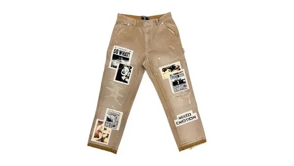 Mixed Emotion Newspaper Carpenter Pants